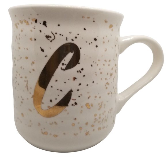 Unbranded | Dining | Oversized 6 Oz Ceramic Mug White With Metallic ...